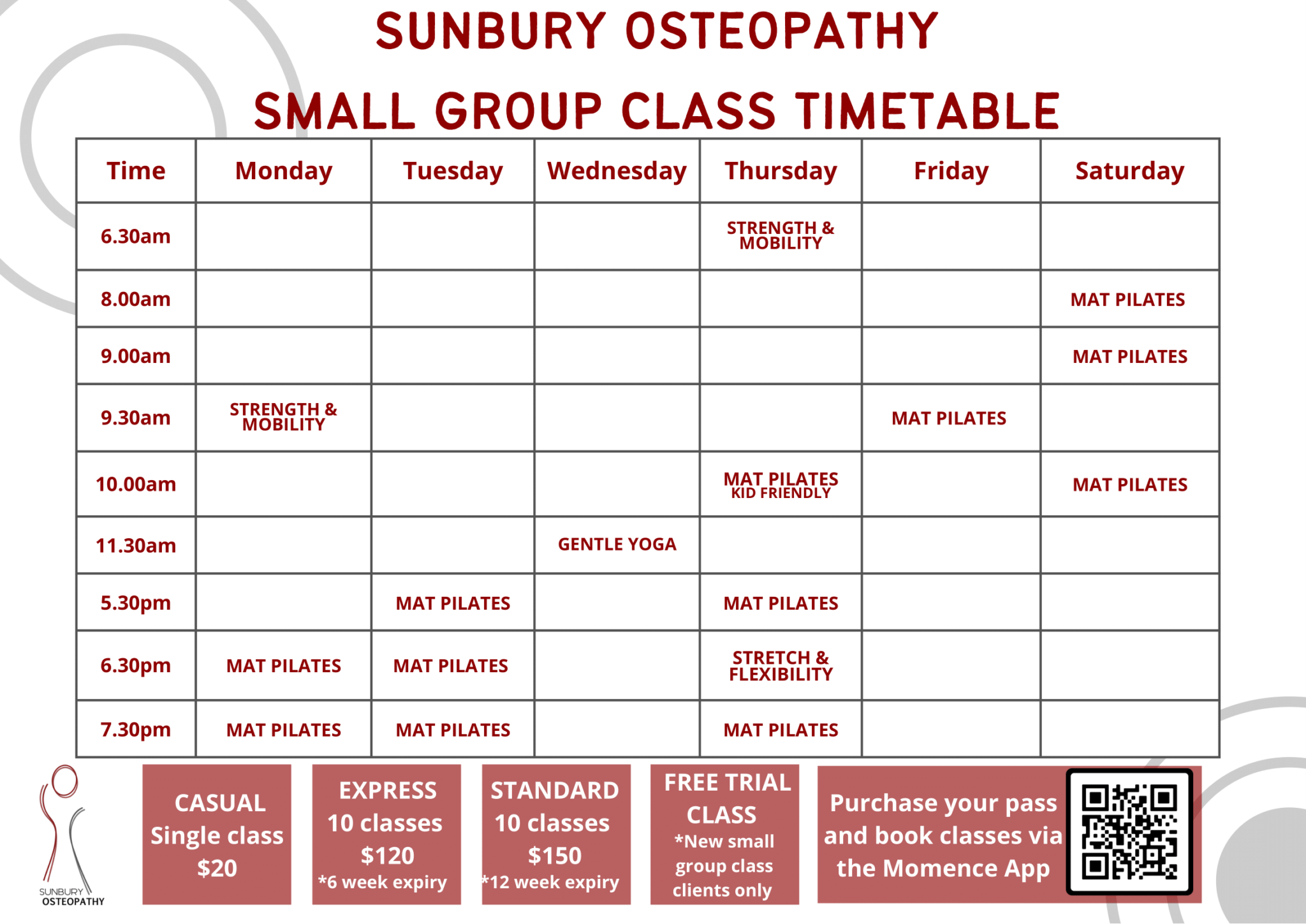 Group Classes | Sunbury Osteopathy | Osteopath and Pilates in Sunbury